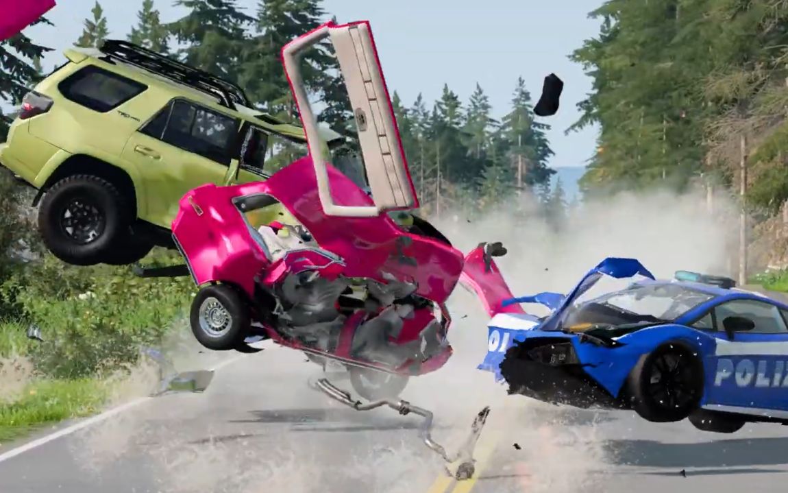 【BeamNG Drive】撞成这样的车还能开吗?