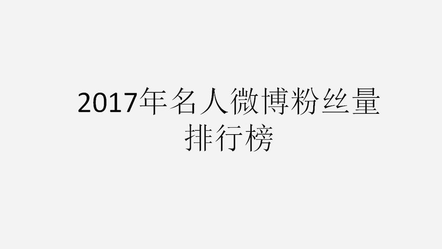 厉害了:最新版,2017年名人微博粉丝量排行榜