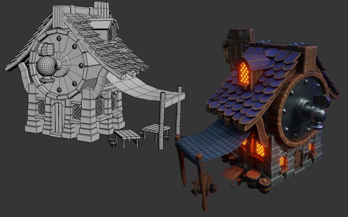 3DMAX场景建模教程,低模搭建房屋结构,建模思路讲解
