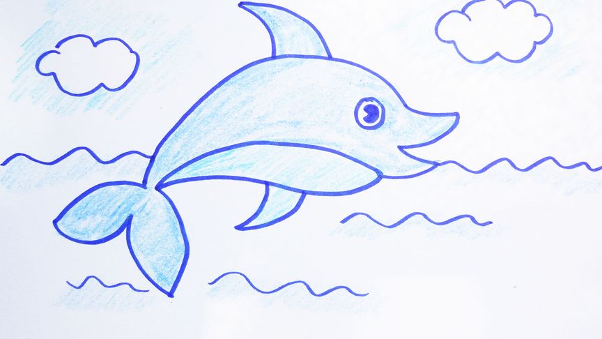 可爱的小海豚!儿童简笔画