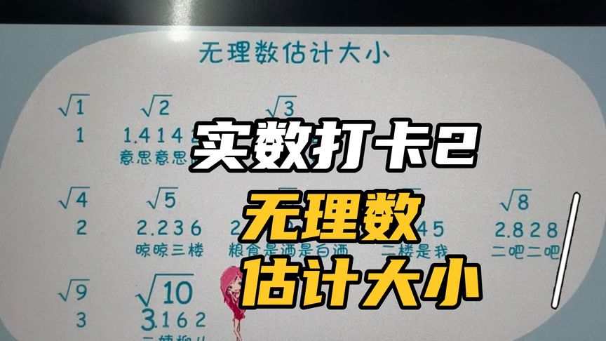 无理数打卡2(无理数估计大小,可记忆常见口诀)