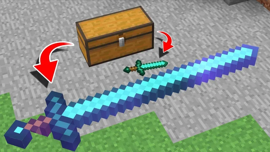 我的世界里如何打造史诗级附魔钻石剑,不但威力大连模型都变了