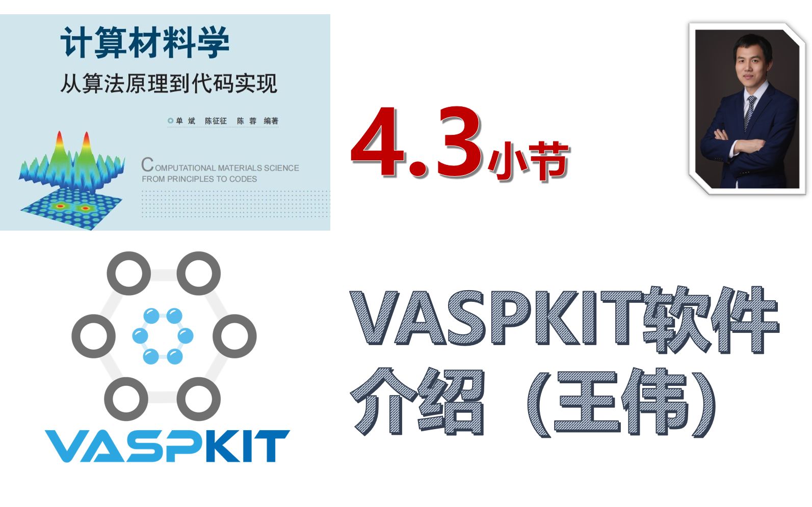 【计算材料学-从算法原理到代码实现】视频教程 | 4.3_VASPKIT软件...