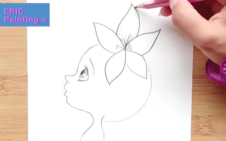 如何画漂亮发型的动漫女孩,简单的动漫绘画教程,新手素描教程