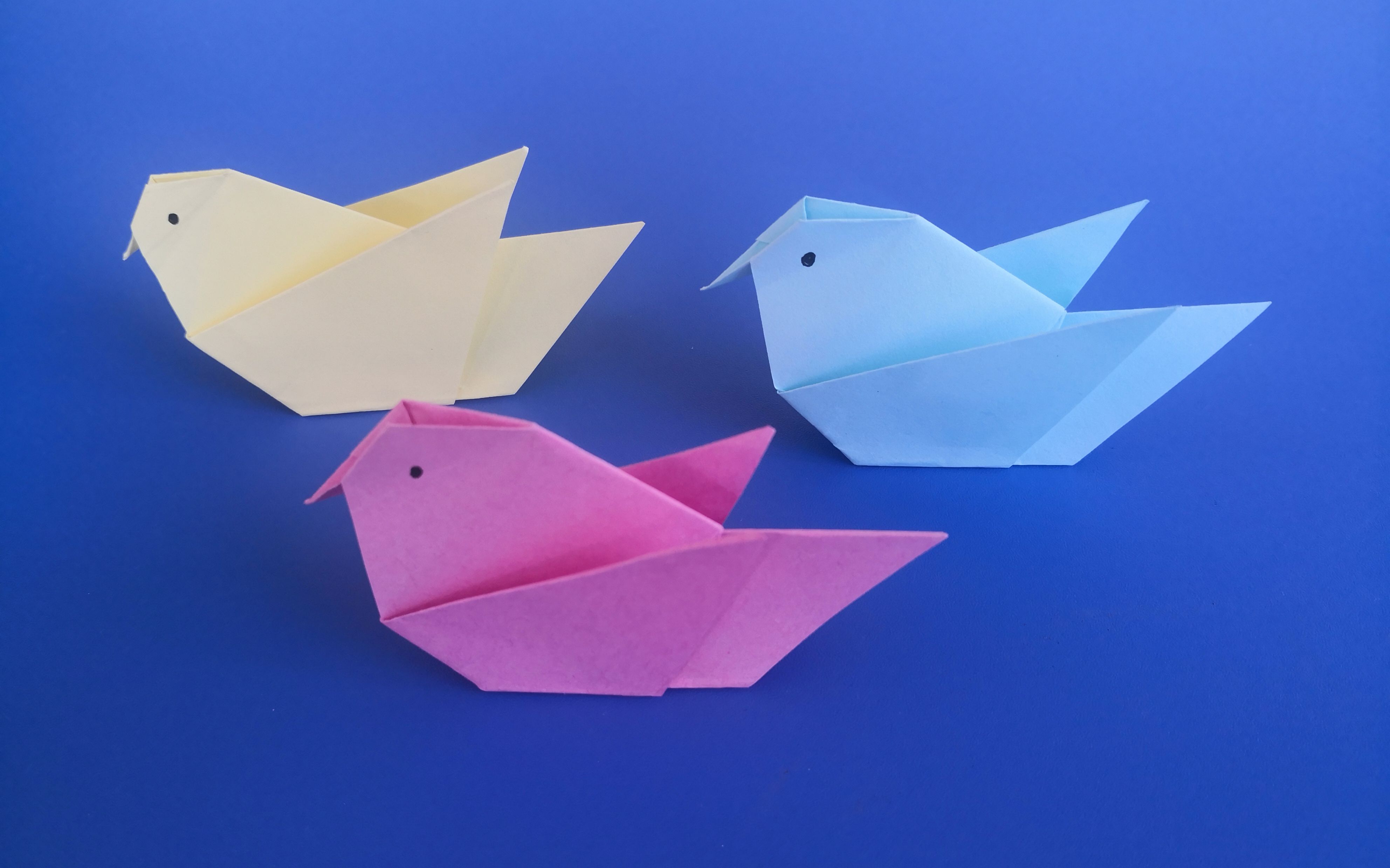 小鸟的简单折法,儿童折纸小鸟,胖嘟嘟的非常可爱