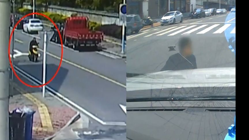 电动车司机一个转弯被汽车撞懵,交警:你还要负全责!