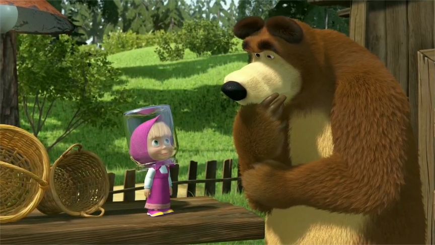 儿童动画,小熊帮助小女孩,自己却被套住,小熊怎么解决烦恼?