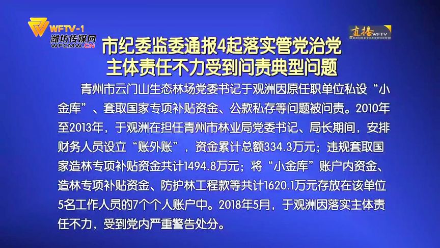 市纪委监委通报4起落实管党治党主体责任不力受到问责典型问题
