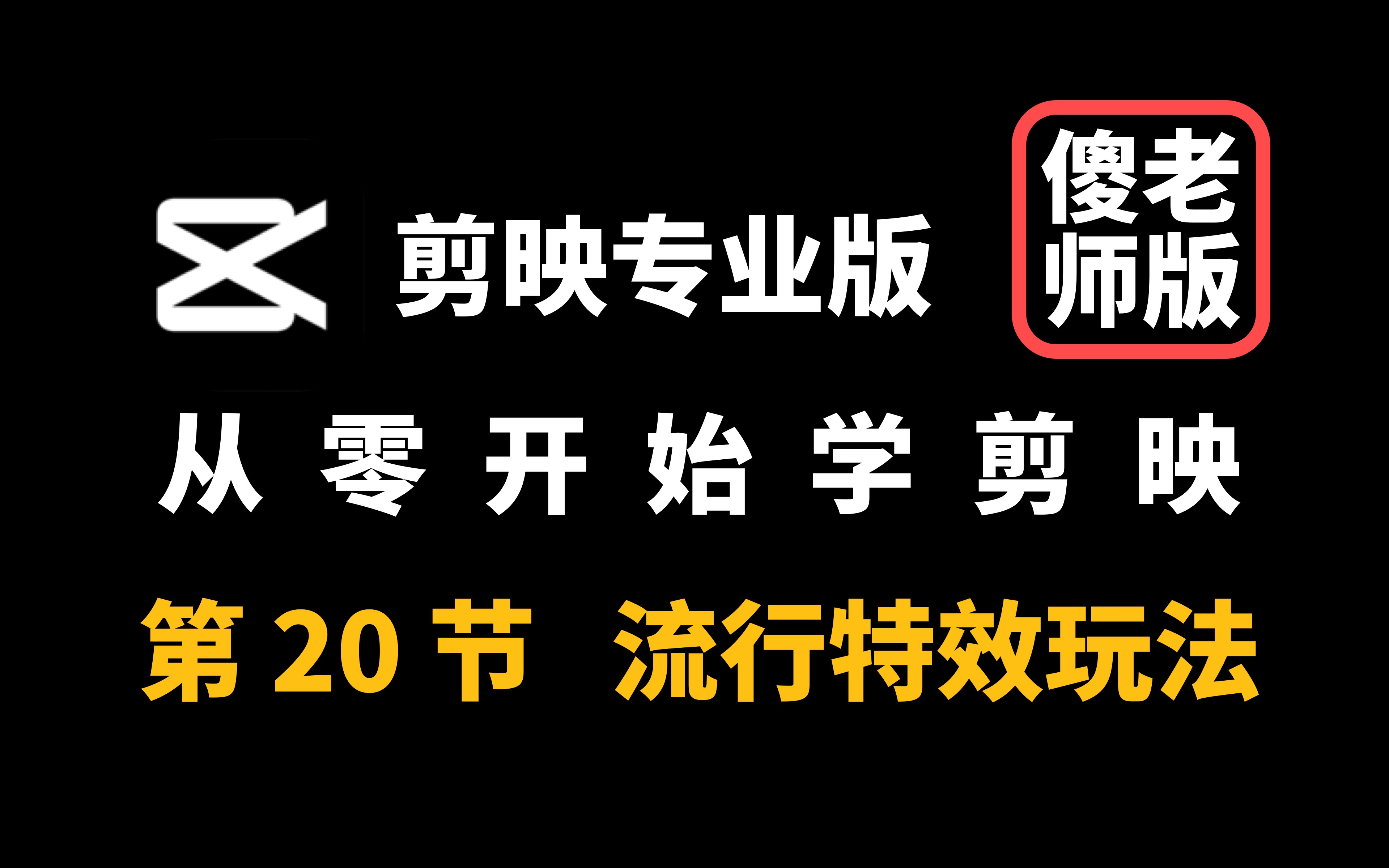 剪映专业版 零基础 20 流行特效玩法