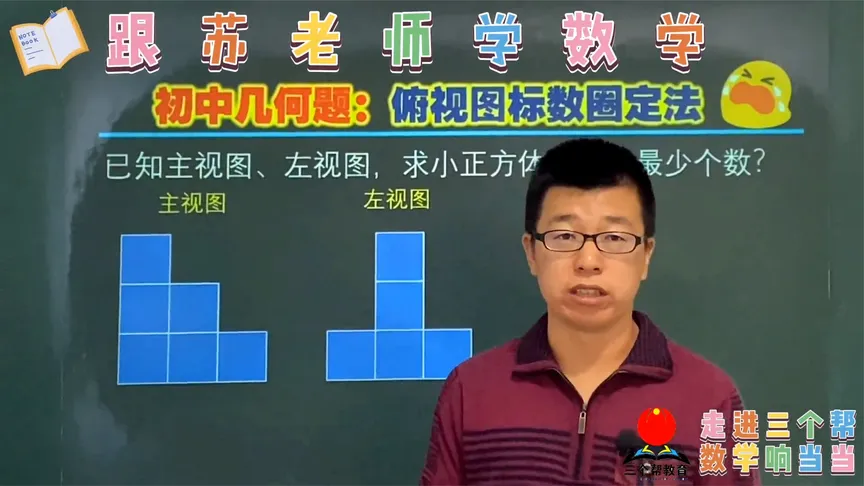初中几何:已知主视图、左视图,求小正方体的个数!