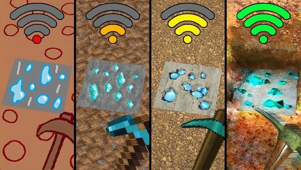 我的世界:不同画质下的矿石!