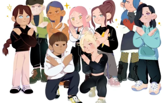 给舞蹈工作室设计人物形象 冲冲冲