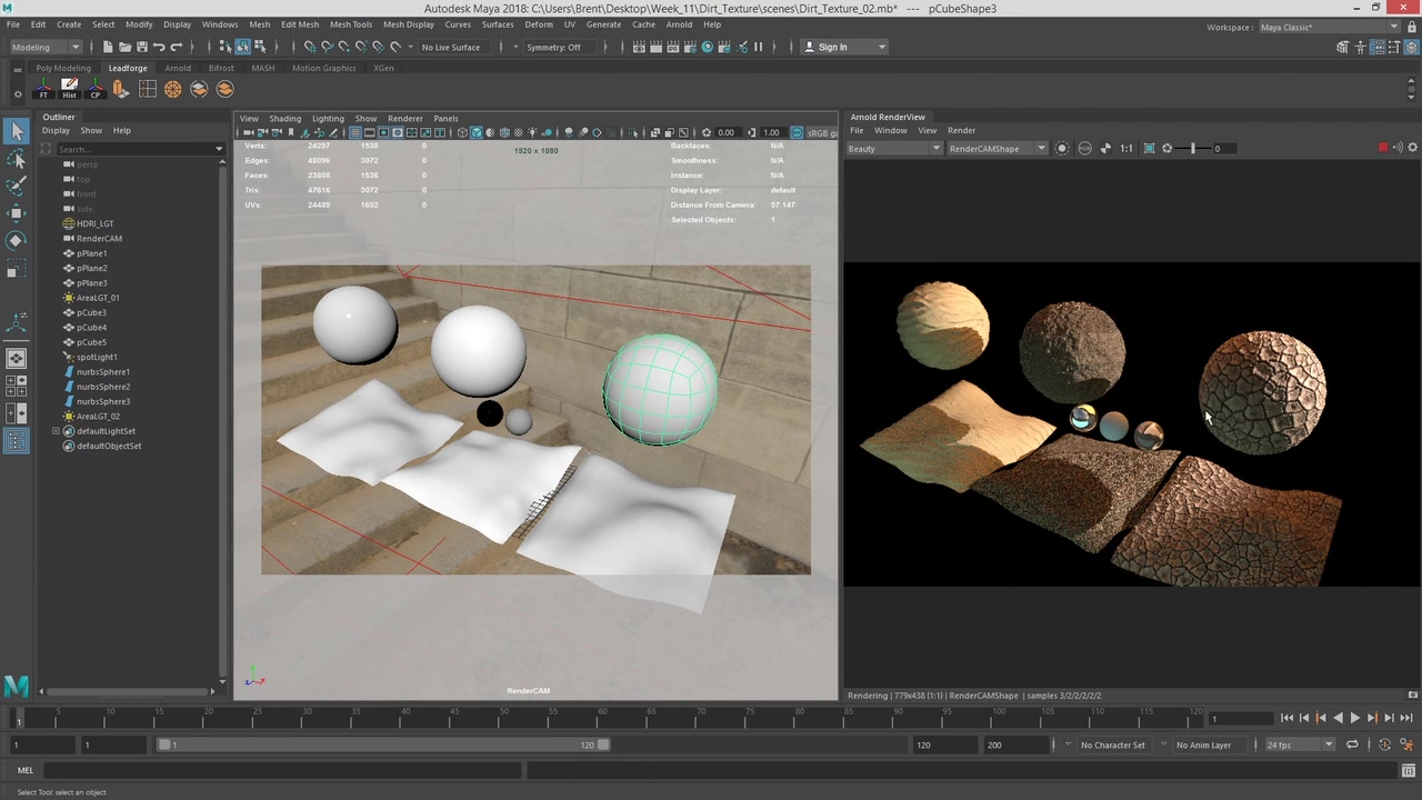 Maya 制作干裂的污垢材质效果