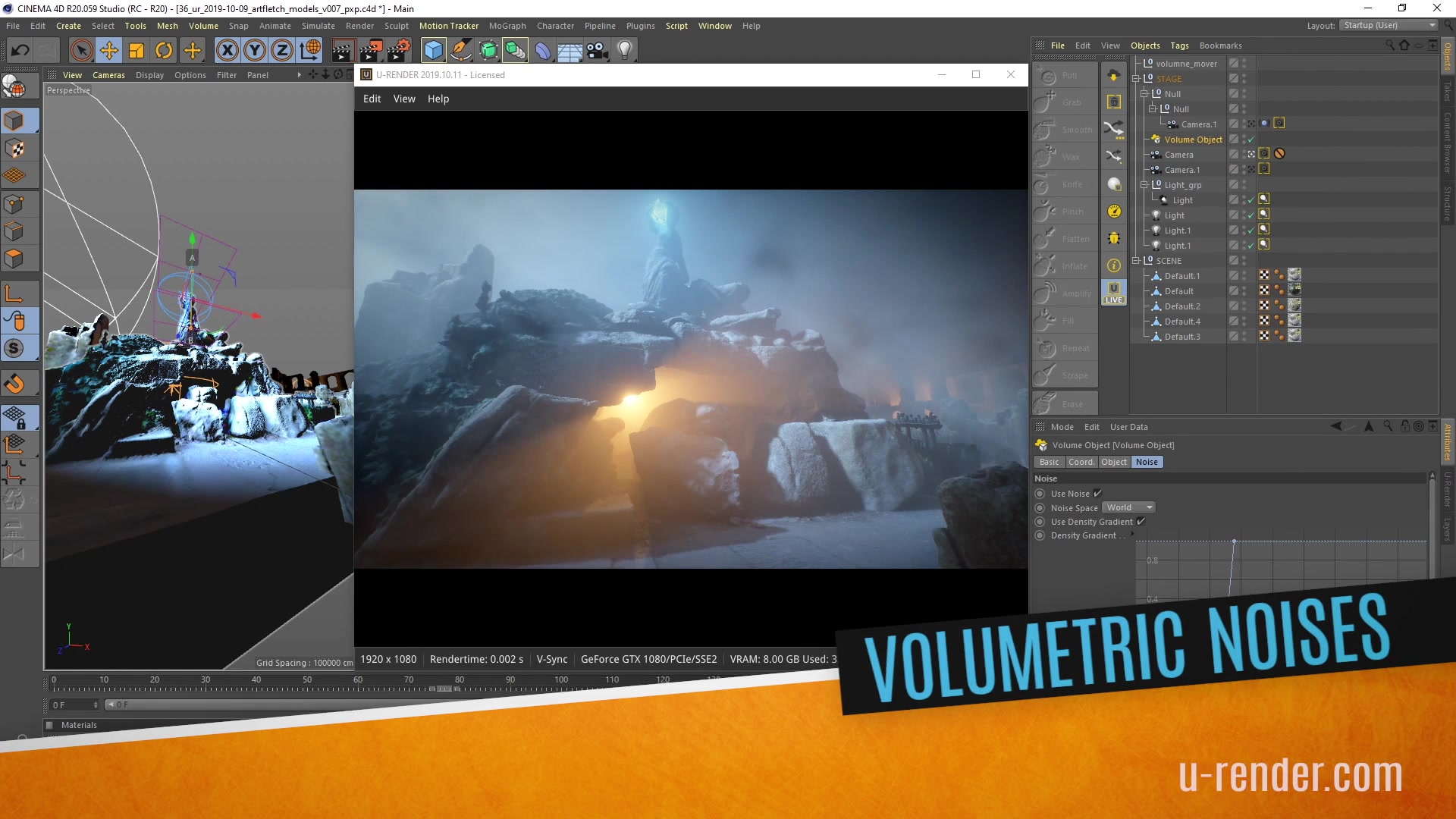 C4D实时渲染器插件U-Render 2019介绍和入门教程