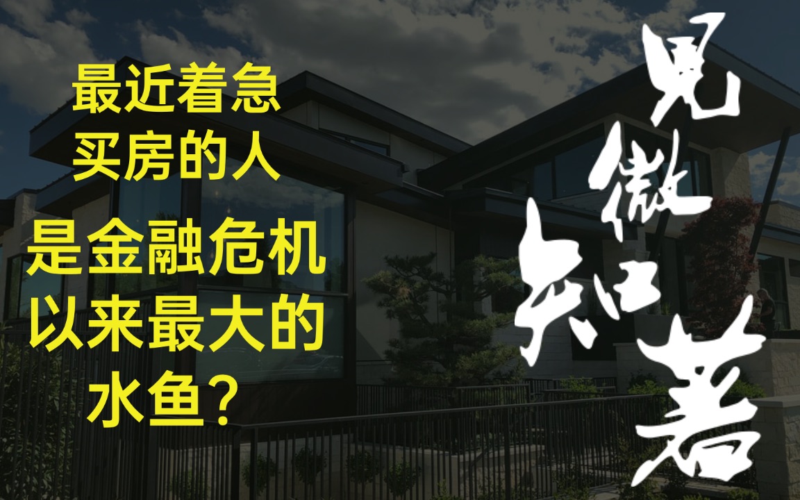 [见微]为何最近着急买房的人,是金融危机以来最大的水鱼?