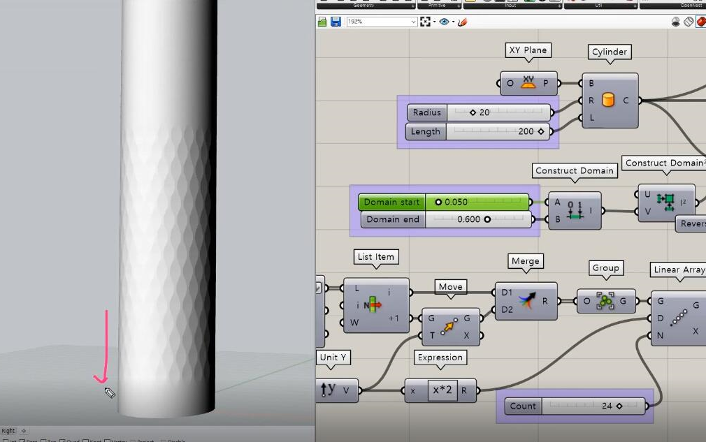 Grasshopper案例:利用表达式生成余弦函数肌理造型