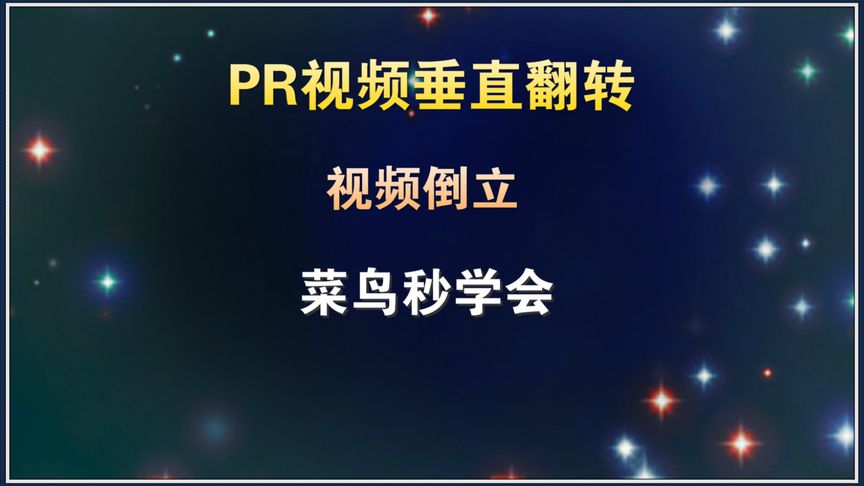 PR如何让视频倒立,1分钟就能学会,教程通俗易懂