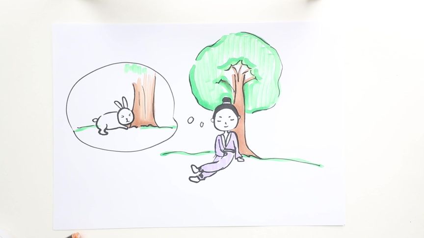 守株待兔简笔画怎么画