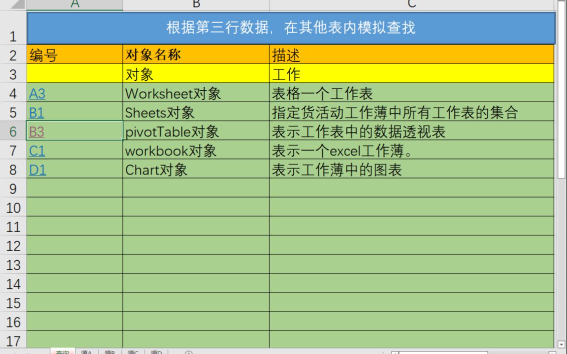 Excel VBA案例:模糊查询并添加超链接