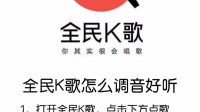 全民k歌怎么调音好听