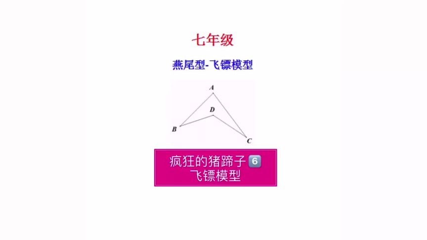 平行线性质,疯狂的猪蹄子模型,燕尾型,飞镖模型,三角形内角和