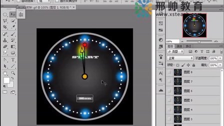 PS教程之夜光时钟动画的制作方法Photoshop教程