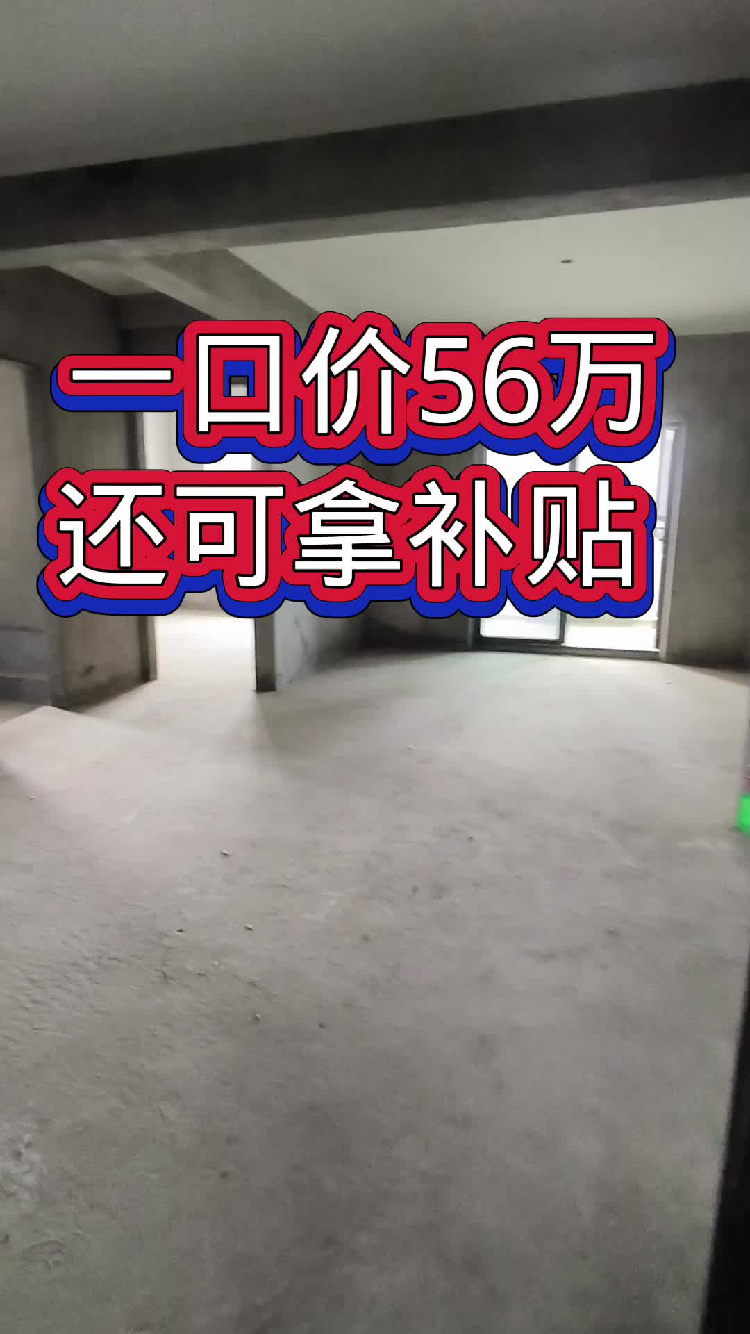 一口价56万还可拿补贴 #毛坯房 #新房交付 #购房补贴政策