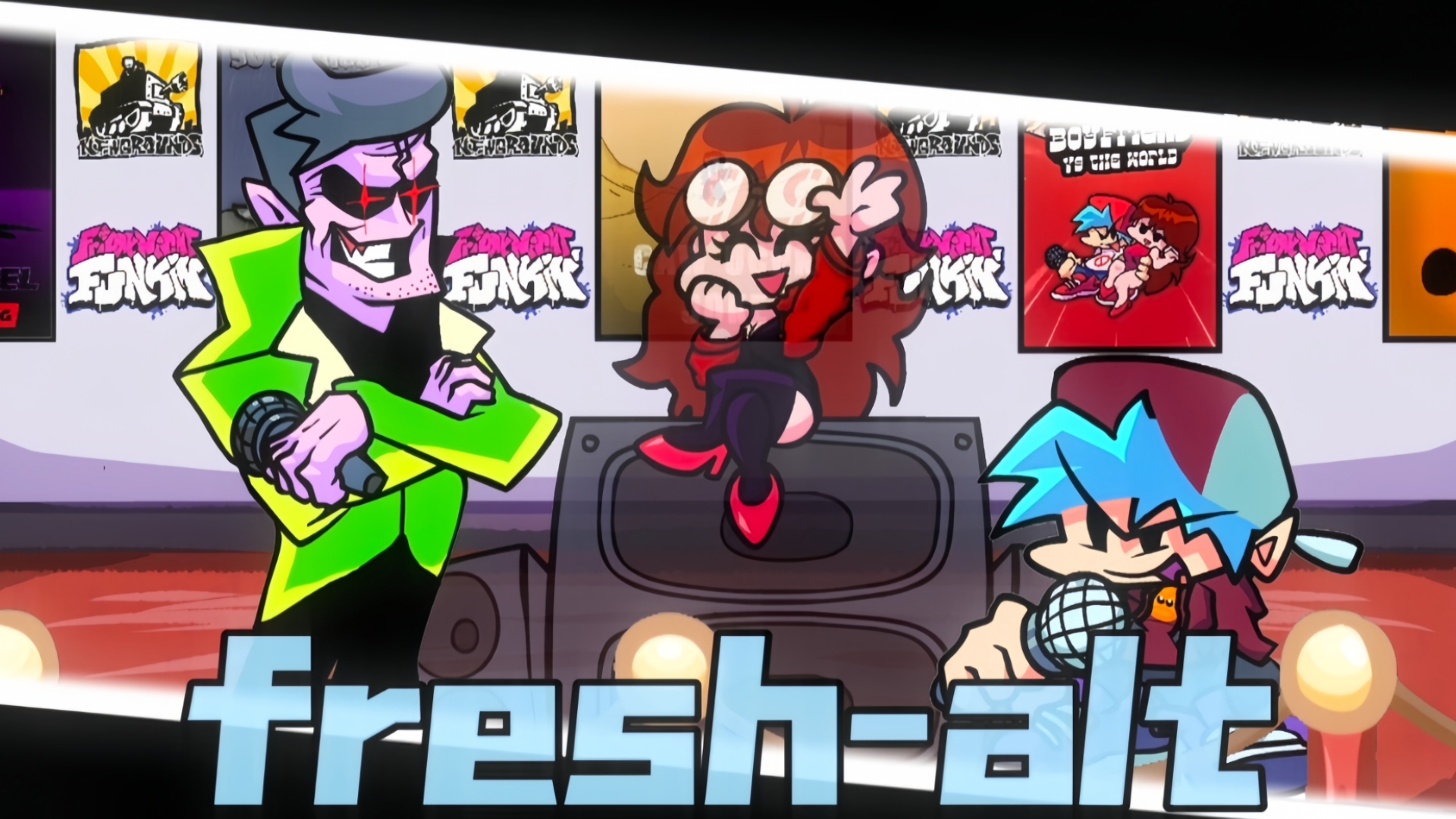 [FNF]当fnf爆火全球,dad和bf、gf都成了大明星?优质模组fresh-alt