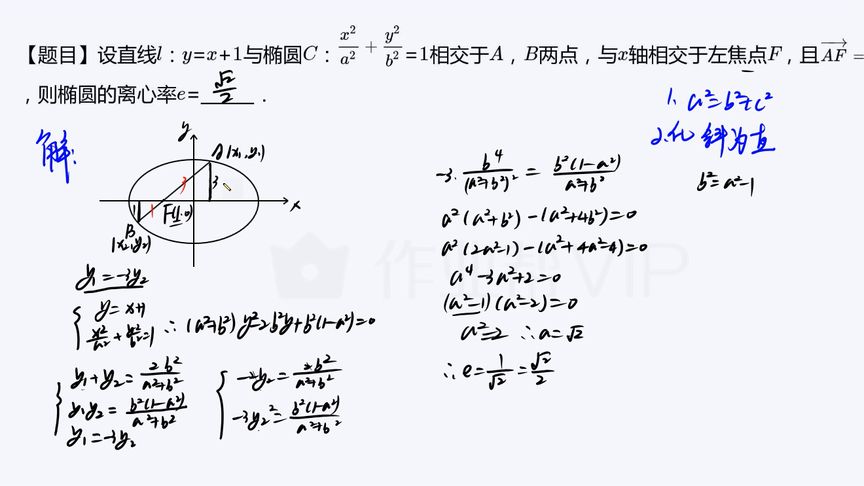 高中数学:椭圆离心率问题
