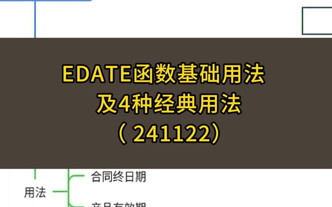 EDATE函数基础及4种经典用法