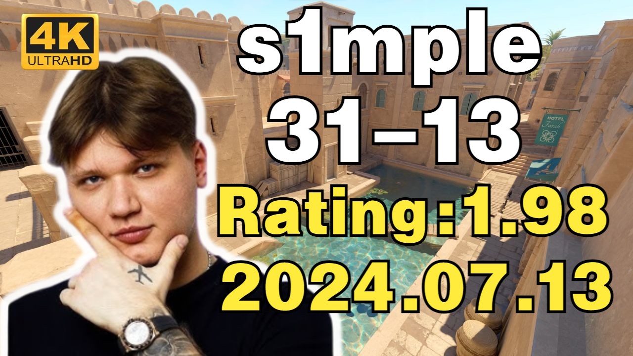 s1mple(31-13) 均分:2500 Rating:1.98 (阿努比斯) | FACEIT天梯 | 2024....