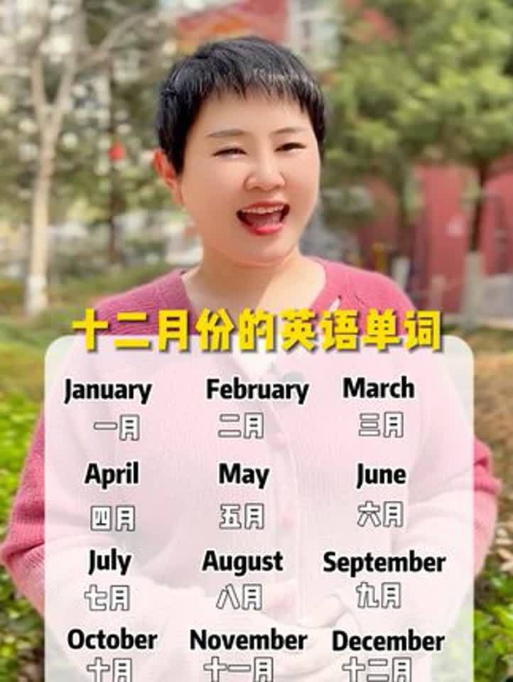 十二个月份的英语单词,快看看你会几个?#英语每天一分钟 #口语 #英语...