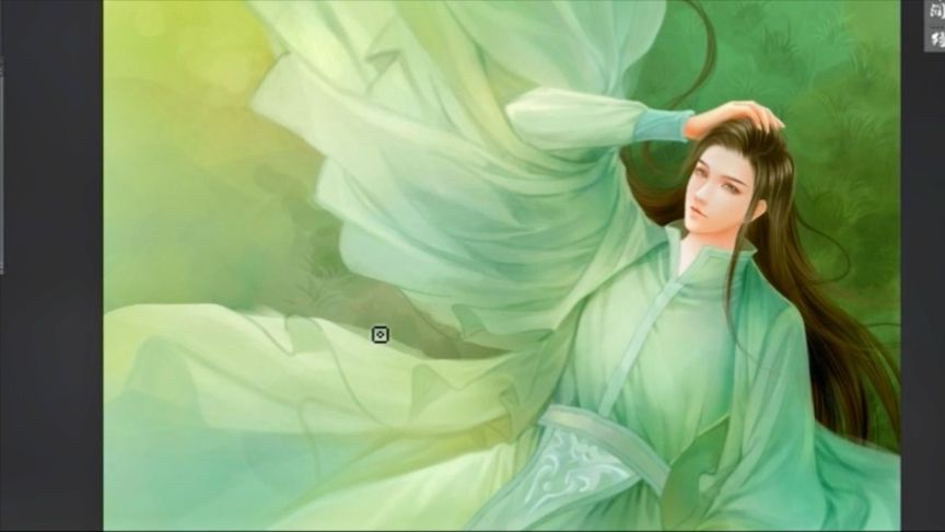 古风男子绘画过程