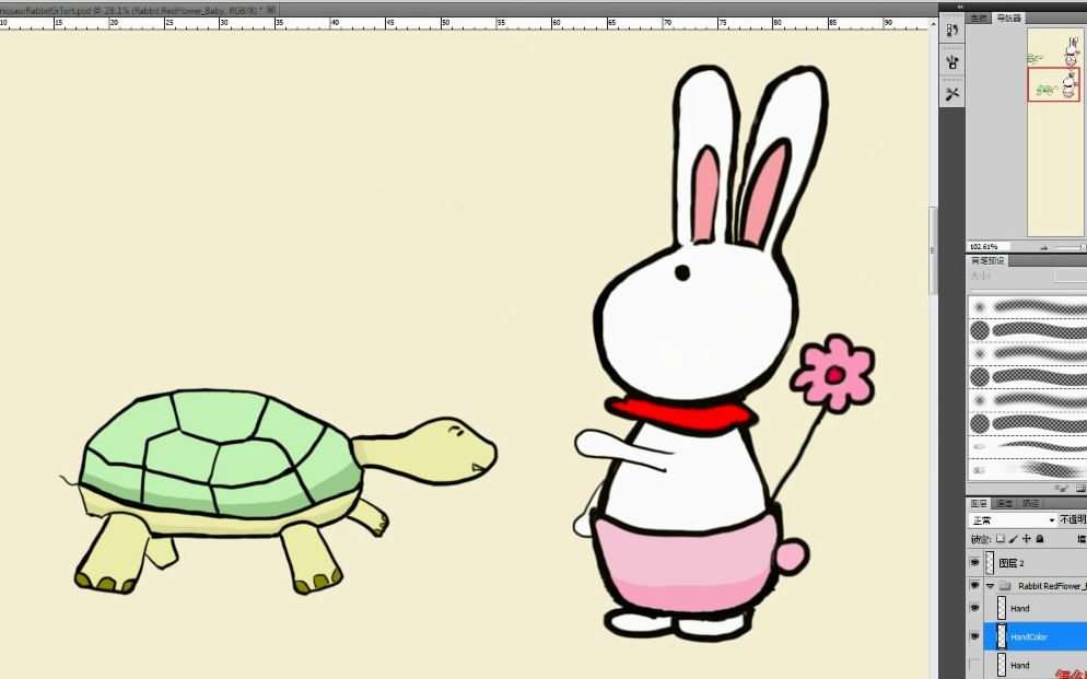 【简笔画漫画】龟兔赛跑