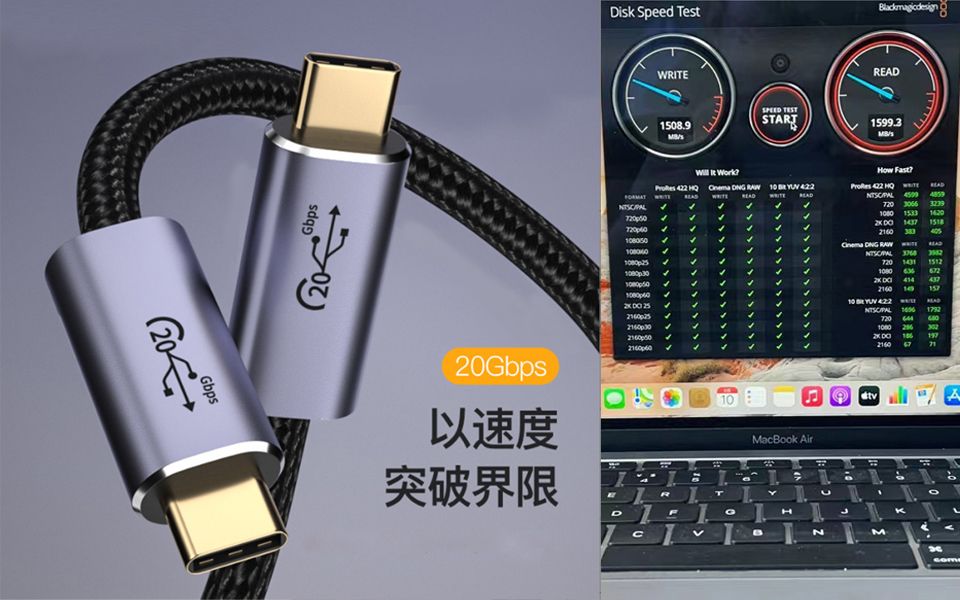 20多块钱的全功能线材,凯宠 双Type-C编织数据线 100W 20Gbps 8K@...