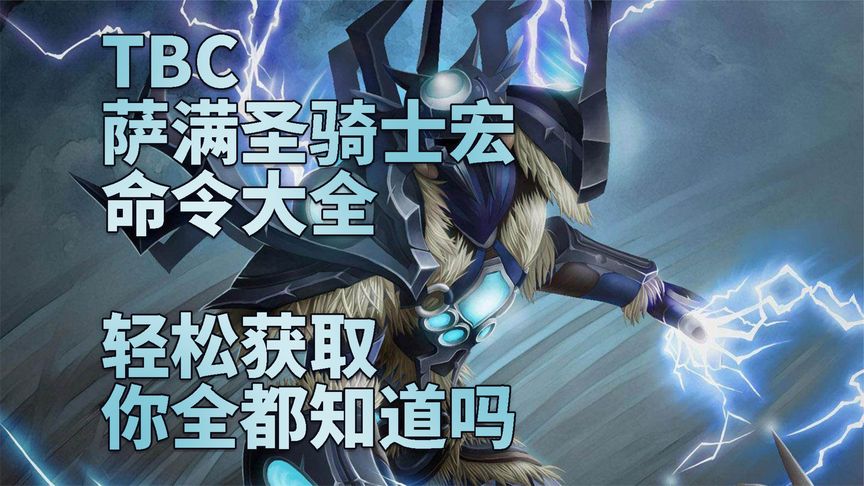 魔兽世界怀旧服:TBC萨满圣骑士宏命令大全,轻松获取你全知道吗