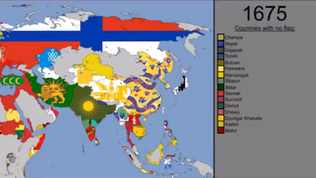 【历史地图】亚洲各国旗帜变化与版图变迁