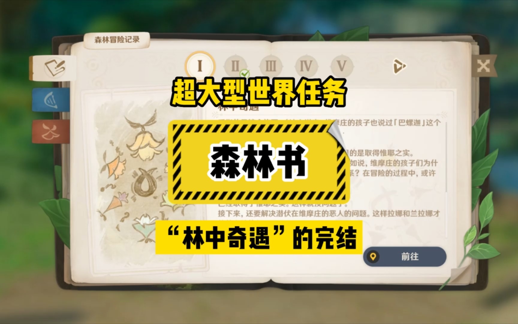 【原神保姆攻略】3.0须弥超大型世界任务《森林书》后续1:“林中奇遇...