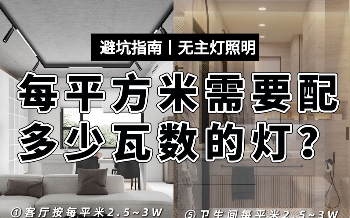每平方米需要配多少瓦数的灯?