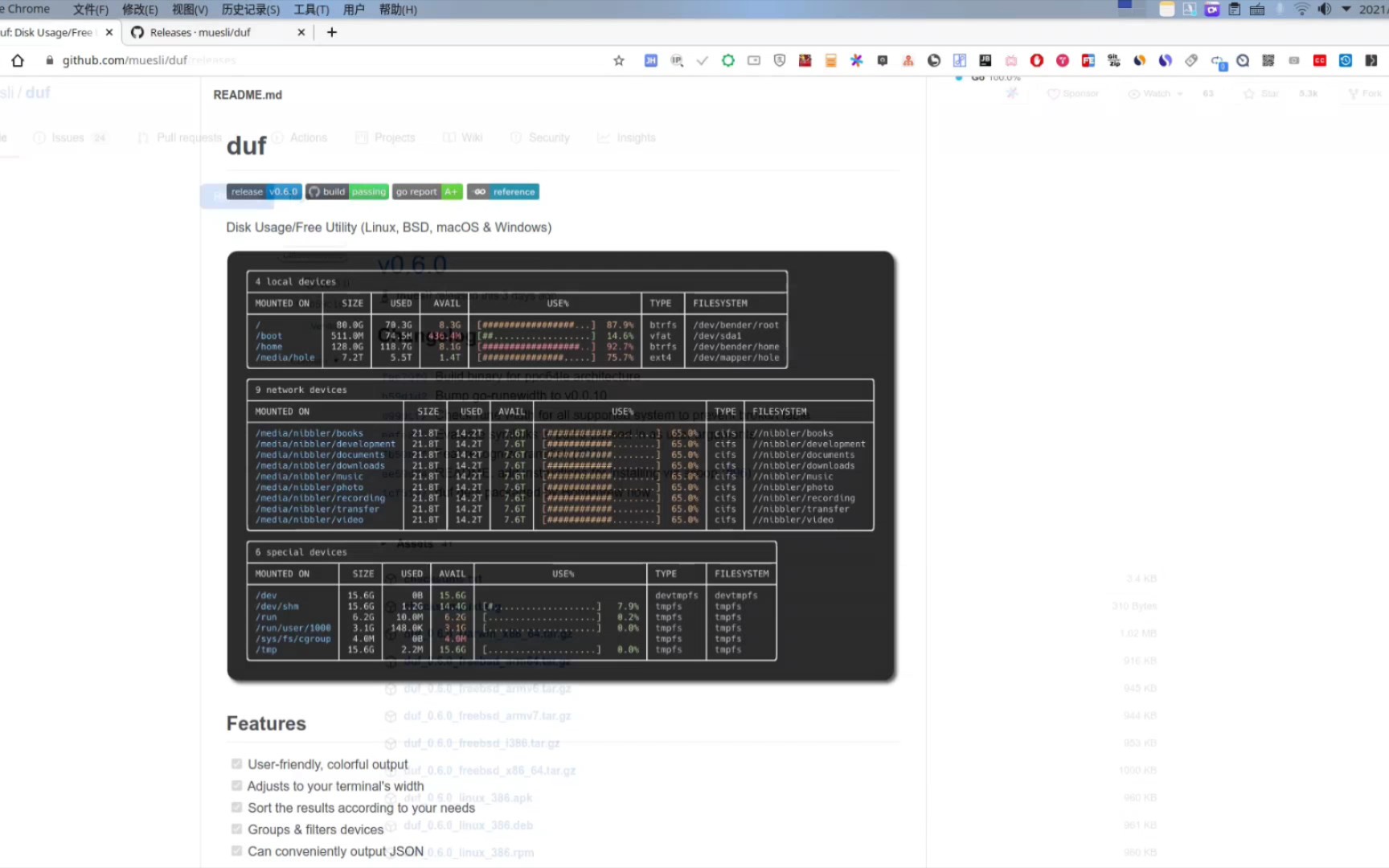 【Linux工具】duf,一款高逼格的Linux磁盘信息查看工具