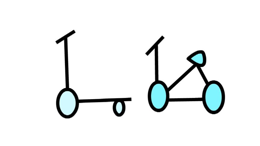 宝宝简单学画滑板车和自行车,幼儿一学就会,亲子益智绘画美术