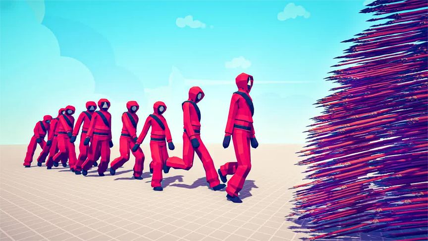 全面战争模拟器:当鱿鱼游戏的工作人员对战神之兵种