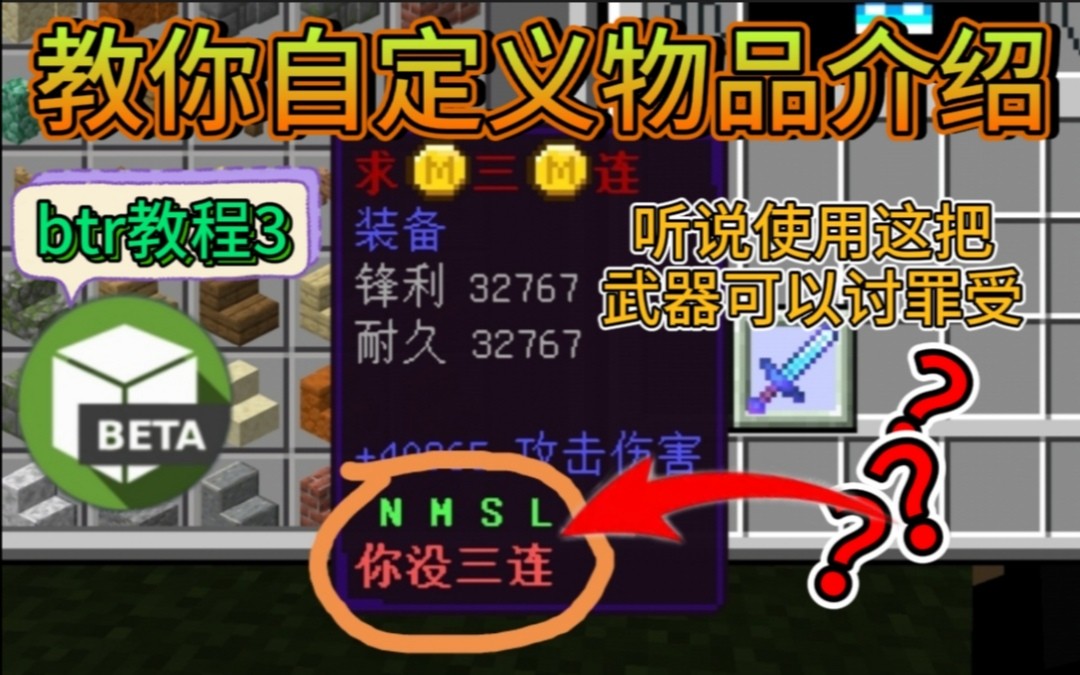 【BTR】教你自定义物品介绍