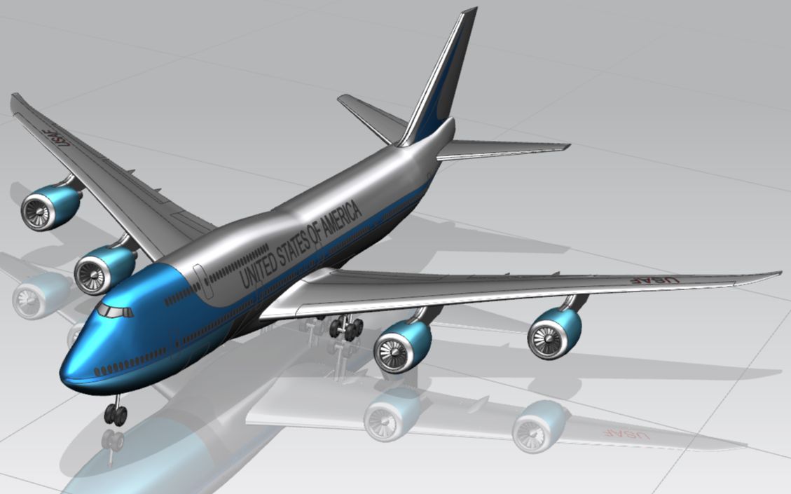 美国总统的专机,波音747,空军一号飞机建模