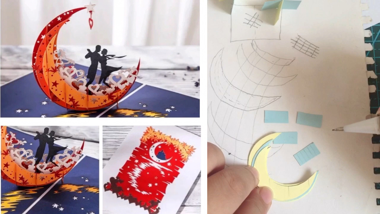 【画泡泡】立体书之月亮船图纸设计过程