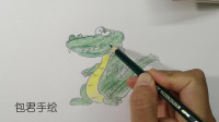 简笔画教学:如何画鳄鱼?