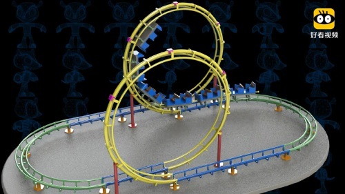 过山车玩具3D模型动画,看看如何设计的