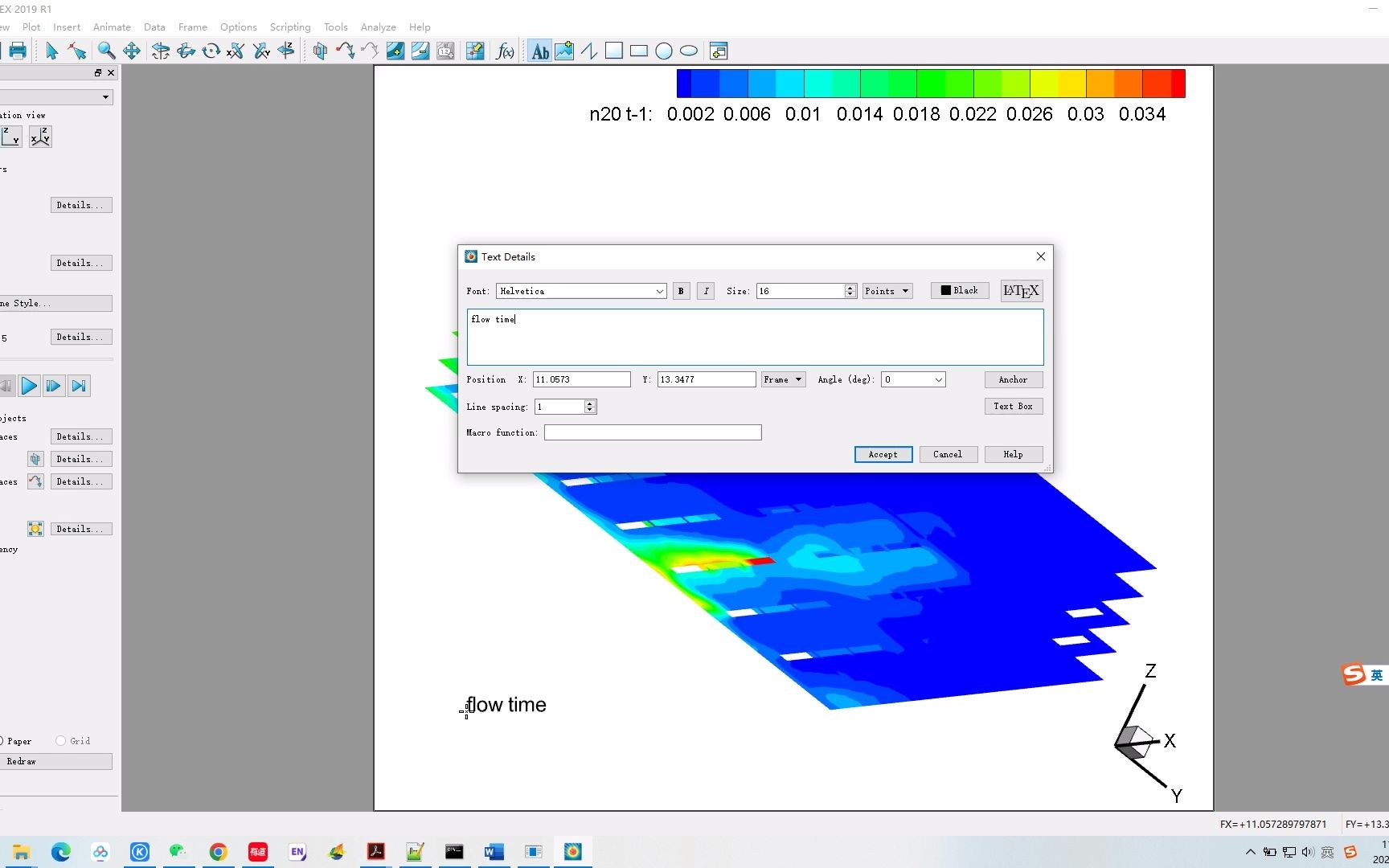 使用Tecplot 在云图上显示当前的流动时间 使用宏批量输出每个时间云图