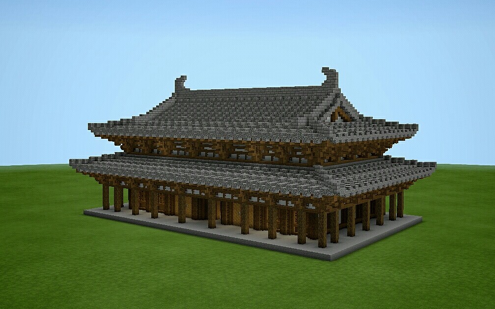 mc中式建筑 小比例重檐歇山顶大殿教程