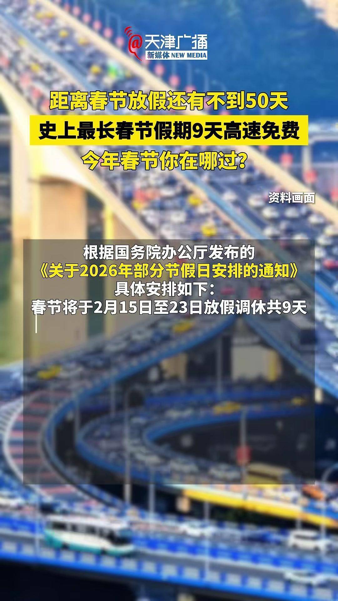 即将迎来史上最长春节假期,放9天,高速免费!#春节#春运#高速免费